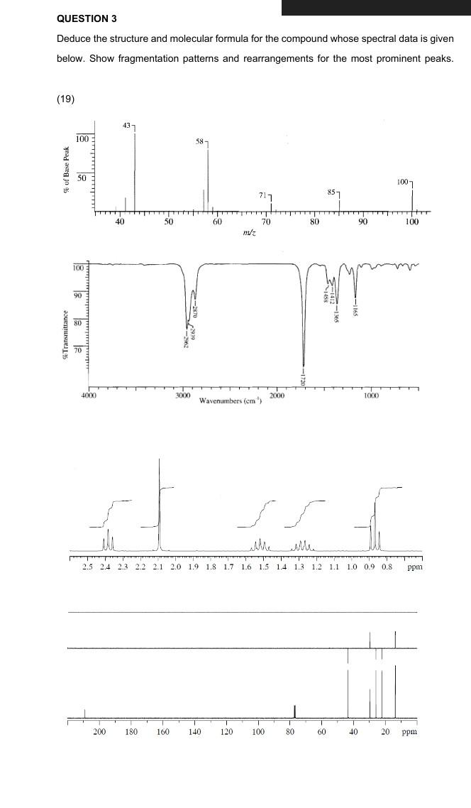Solved Deduce The Structure And Molecular Formula For The