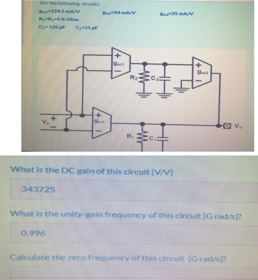 For the following circuits smi 1245 mANVI m2 54 MAN | Chegg.com