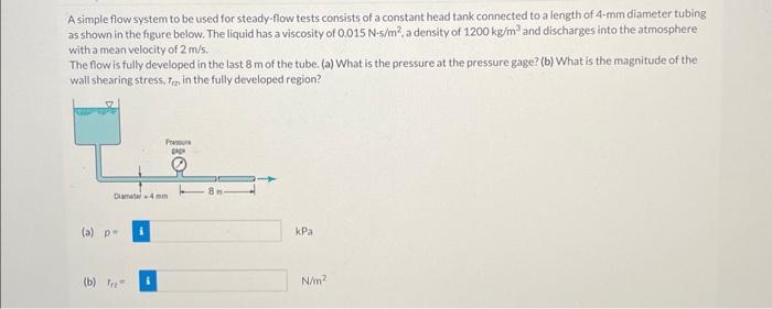 Solved A simple flow system to be used for steady-flow tests | Chegg.com