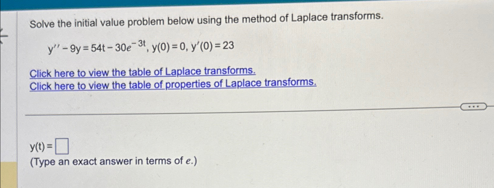 Solve the initial value problem below using the | Chegg.com