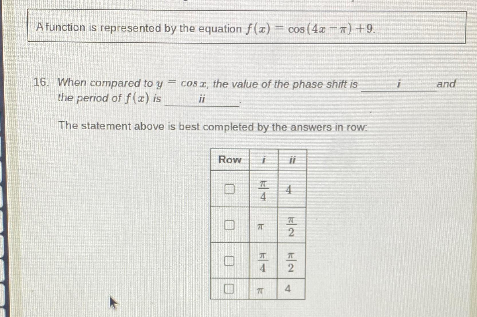Solved A function is represented by the equation | Chegg.com