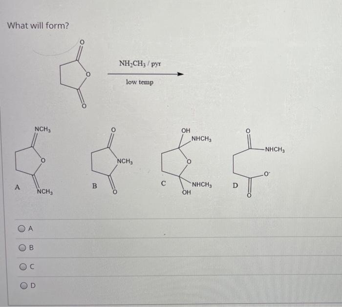 Solved What will form? NHCH, PVI & low temp NCH, OH NHCH3 | Chegg.com