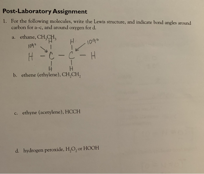 Solved Post-Laboratory Assignment 1. For the following | Chegg.com