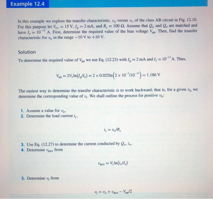 Solved 12.21 For the class AB output stage considered in | Chegg.com