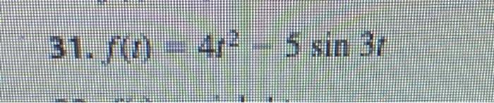 Solved 25. f(t)=(t+1)331. f(t)=4t2−5sin3t | Chegg.com