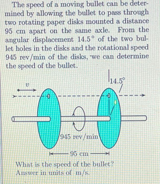 Solved The speed of a moving bullet can be determined by | Chegg.com