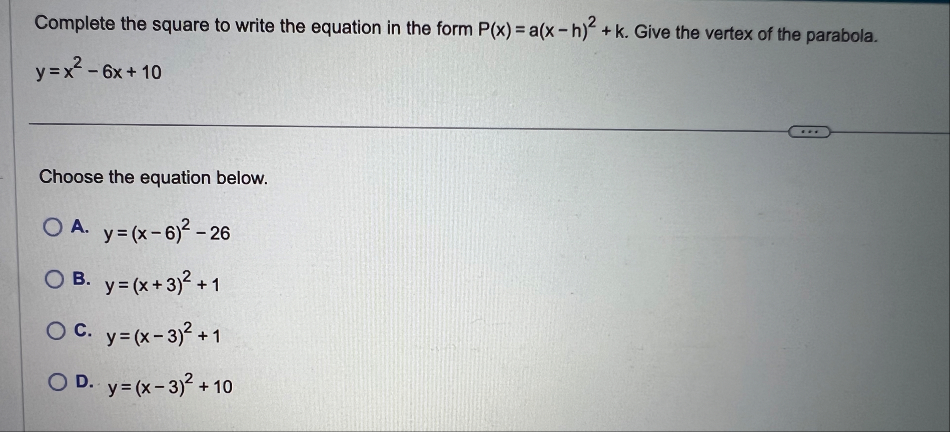 Solved Complete the square to write the equation in the form | Chegg.com