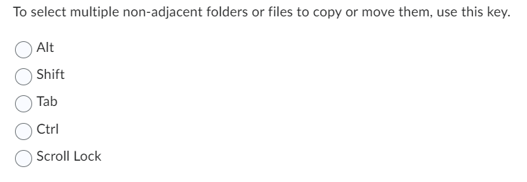 Solved To select multiple non-adjacent folders or files to | Chegg.com