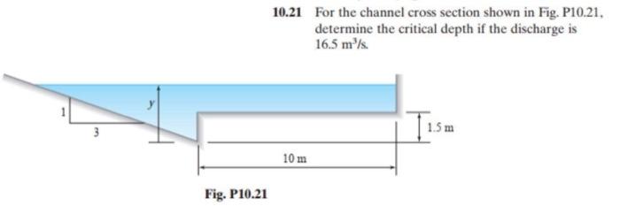 Solved 10.21 For the channel cross section shown in Fig. | Chegg.com