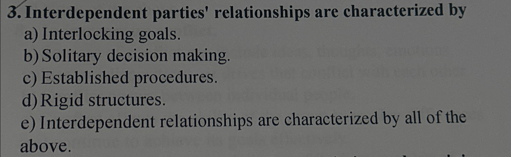 Solved Interdependent parties' relationships are | Chegg.com