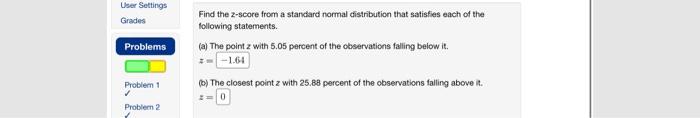 Solved User Settings Grades Problems Problem 1 Problem 2 | Chegg.com