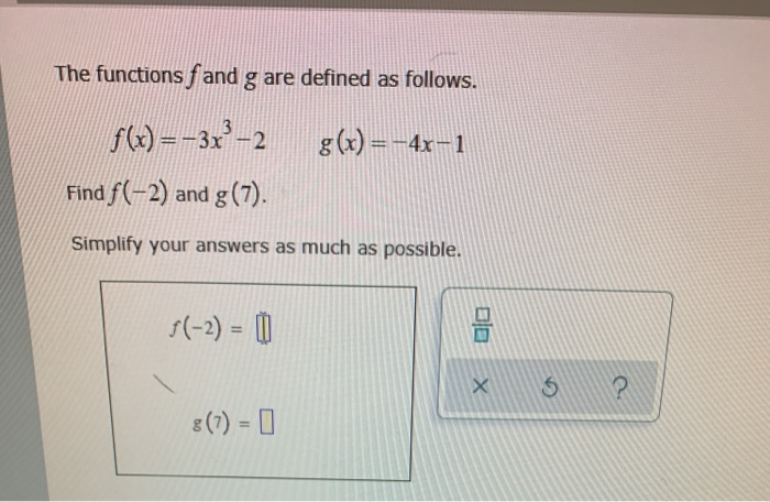 Solved The functions fand g are defined as follows. | Chegg.com