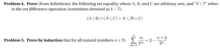 Solved Problem 4. Prove (from definitions) the following set | Chegg.com