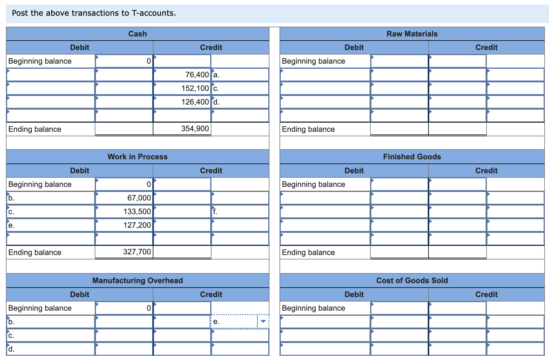 Solved Exercise 3-2 (Algo) ﻿Prepare T-Accounts [LO3-2, | Chegg.com