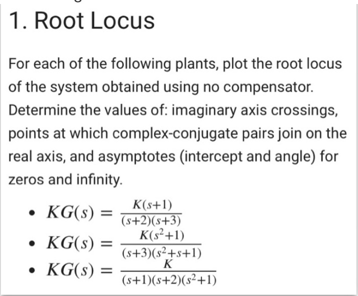 Solved plot the root locus of the system using python | Chegg.com