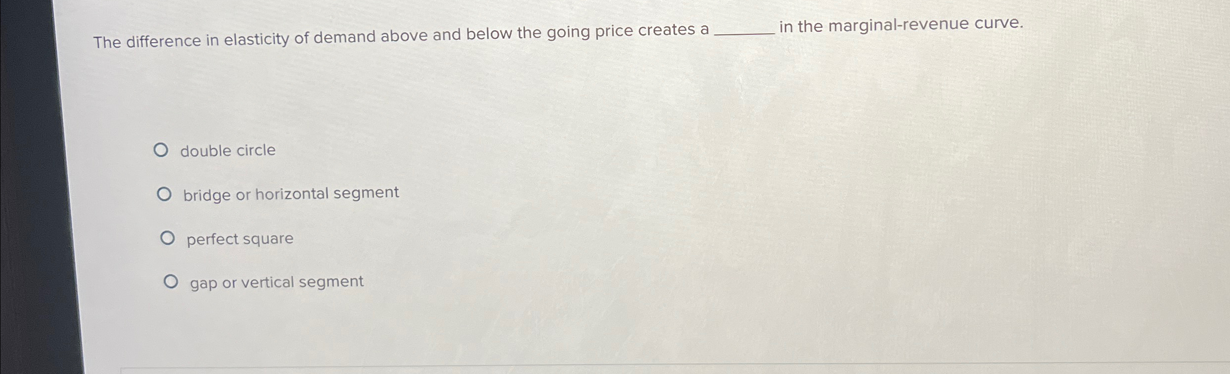 Solved The difference in elasticity of demand above and | Chegg.com