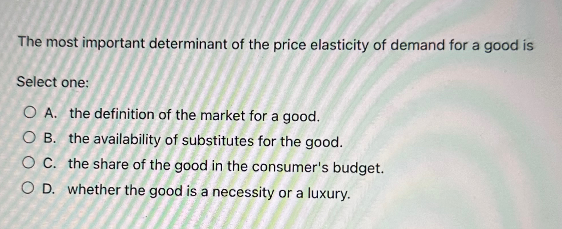 Solved The most important determinant of the price | Chegg.com