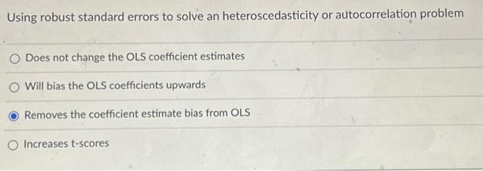 Solved Using robust standard errors to solve an | Chegg.com