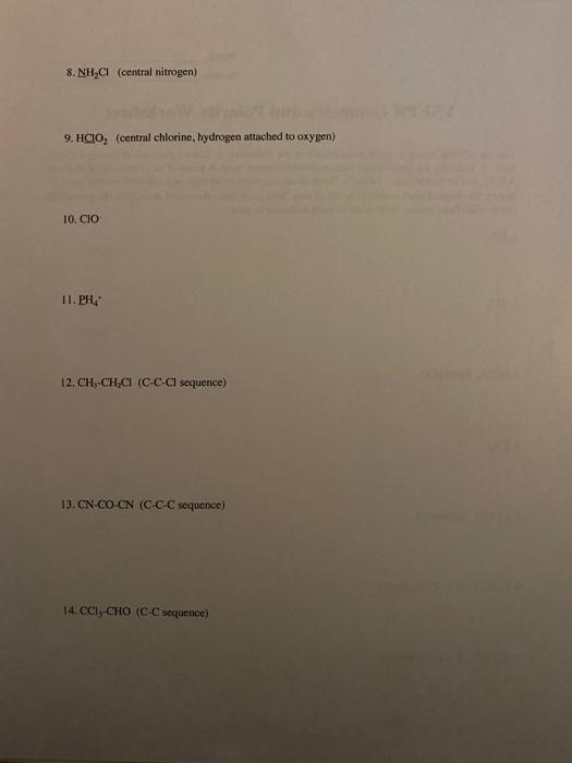 Solved Name Section Date VSEPR Geometry and Polarity | Chegg.com