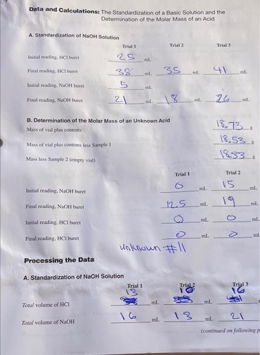 Data and Calculations: The Standardization of a Basic | Chegg.com