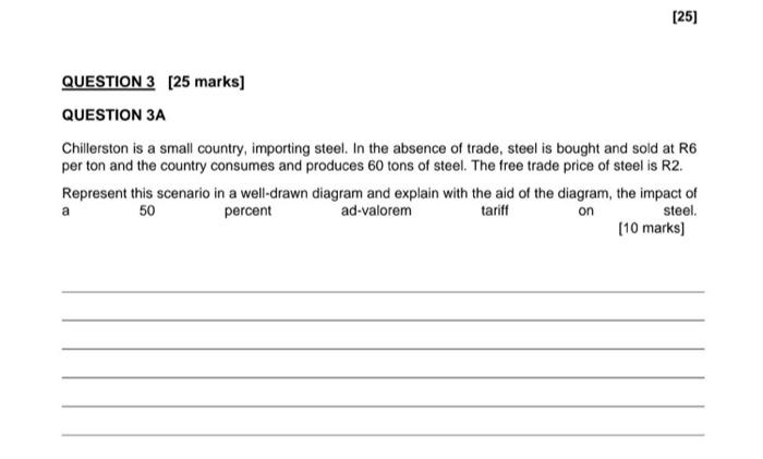 Solved [25] QUESTION 3 [25 marks] QUESTION 3A Chillerston is | Chegg.com