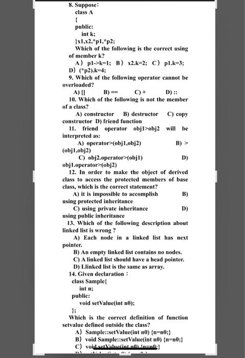 Solved 1. Which of the following keyword is used to specify | Chegg.com