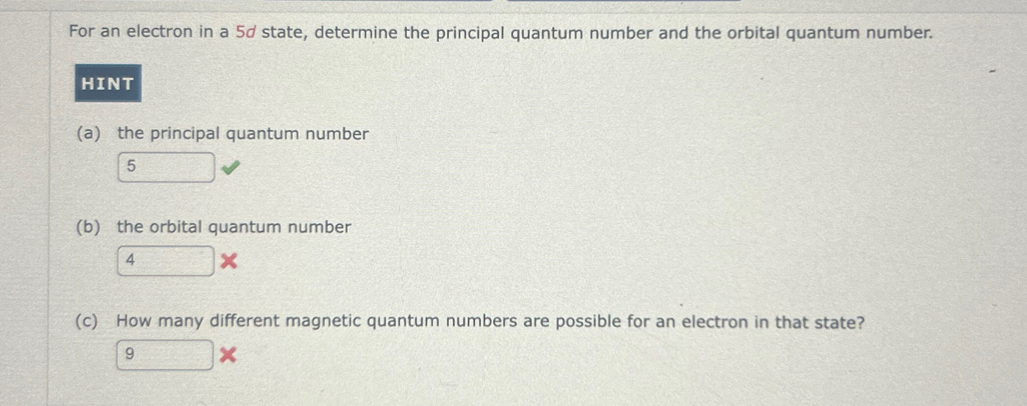 Solved For an electron in a 5d ﻿state, determine the | Chegg.com
