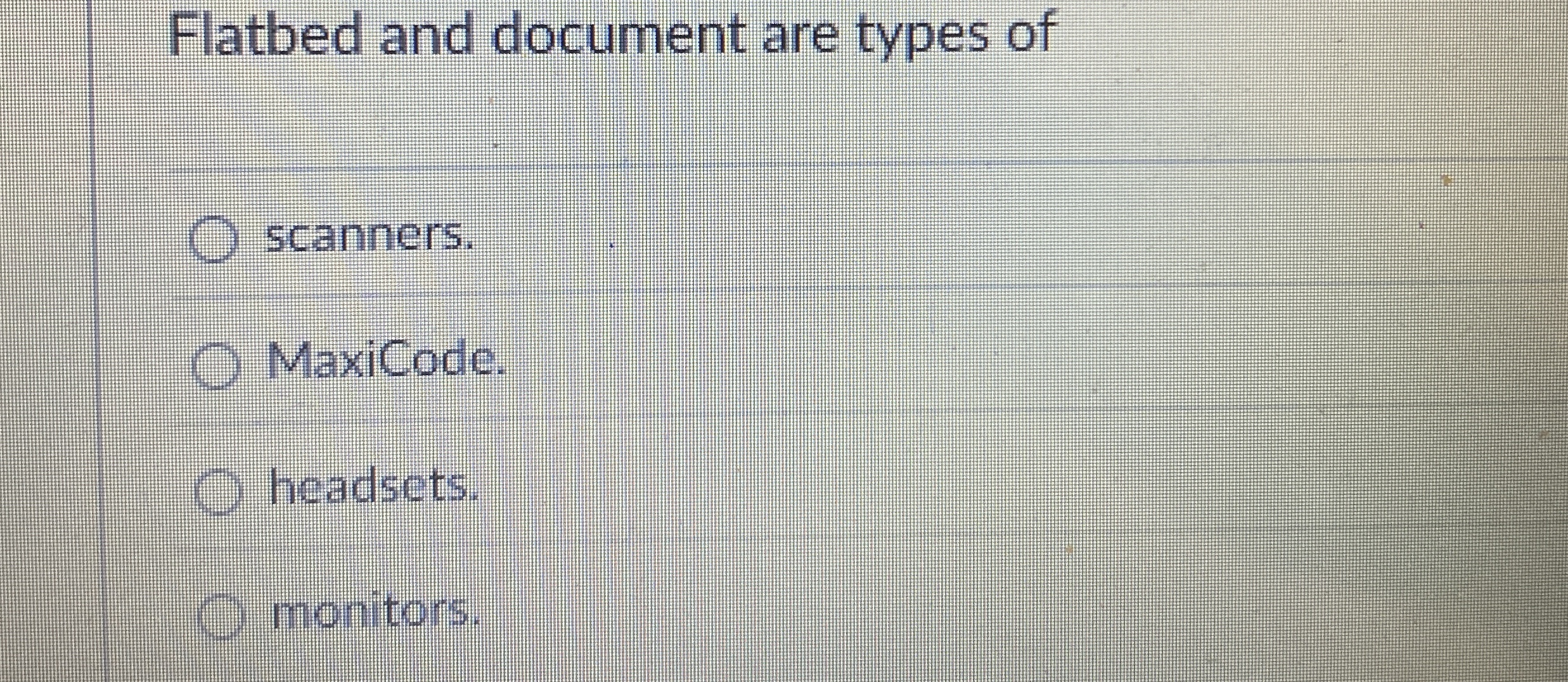 Solved Flatbed and document are types | Chegg.com