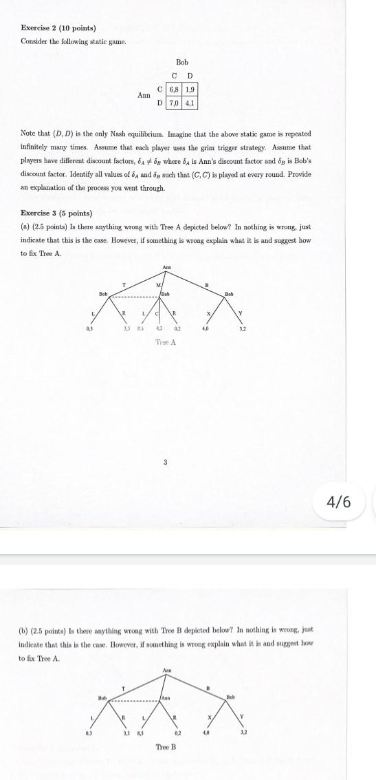 Solved Exercise 2 (10 points) Consider the following static | Chegg.com
