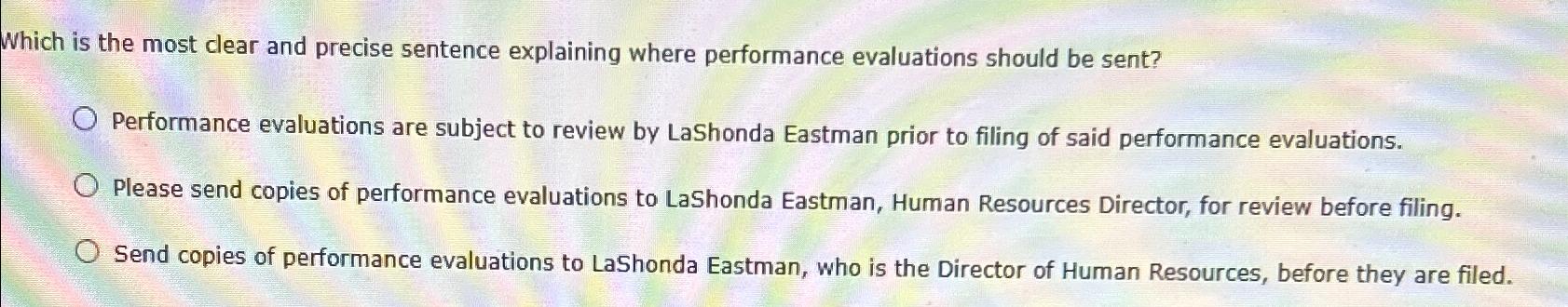Solved Which is the most clear and precise sentence | Chegg.com