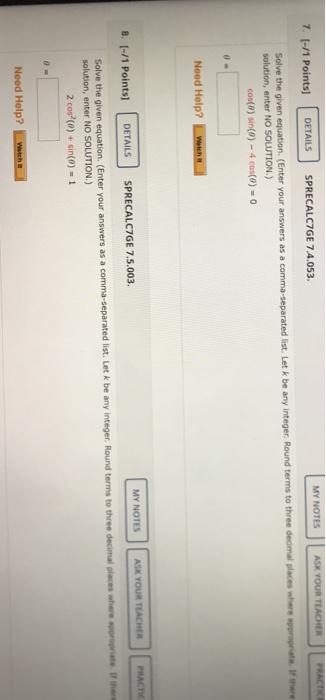 Solved 5. 1-/1 Points) DETAILS SPRECALC7GE 7.4.042.MI. MY | Chegg.com Solved 5. 1-/1 Points) DETAILS SPRECALC7GE 7.4.042.MI. MY | Chegg.com