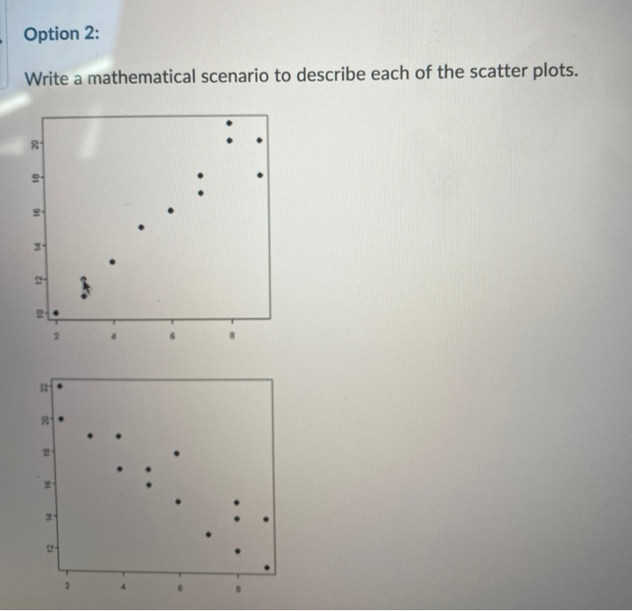 Solved write a mathematical scenario/story to describe each | Chegg.com