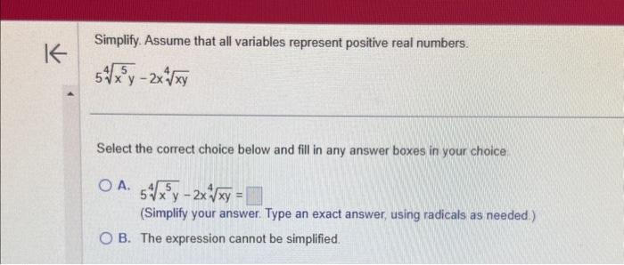 Solved Simplify. Assume that all variables represent | Chegg.com