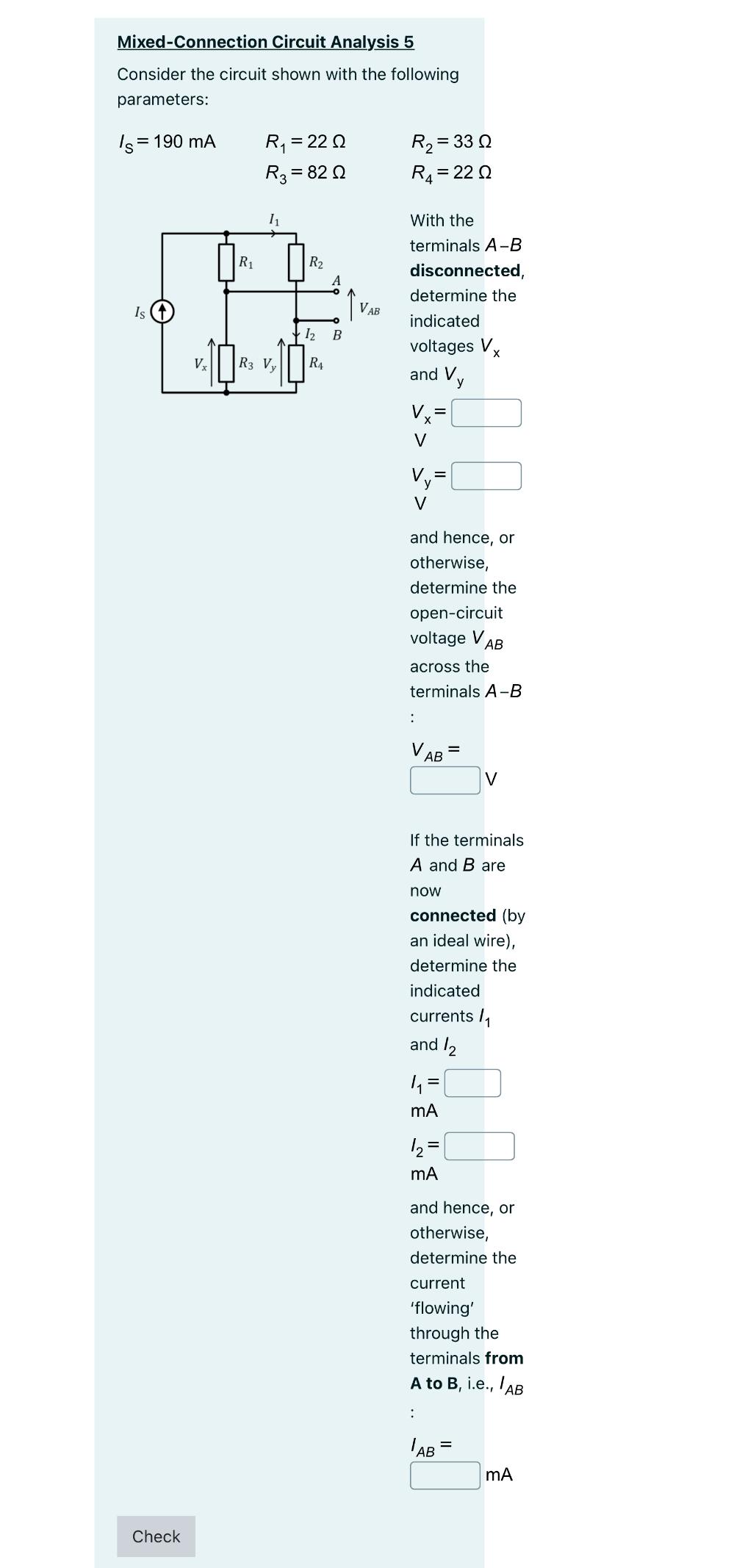 Solved Mixed-Connection Circuit Analysis 5Consider the | Chegg.com