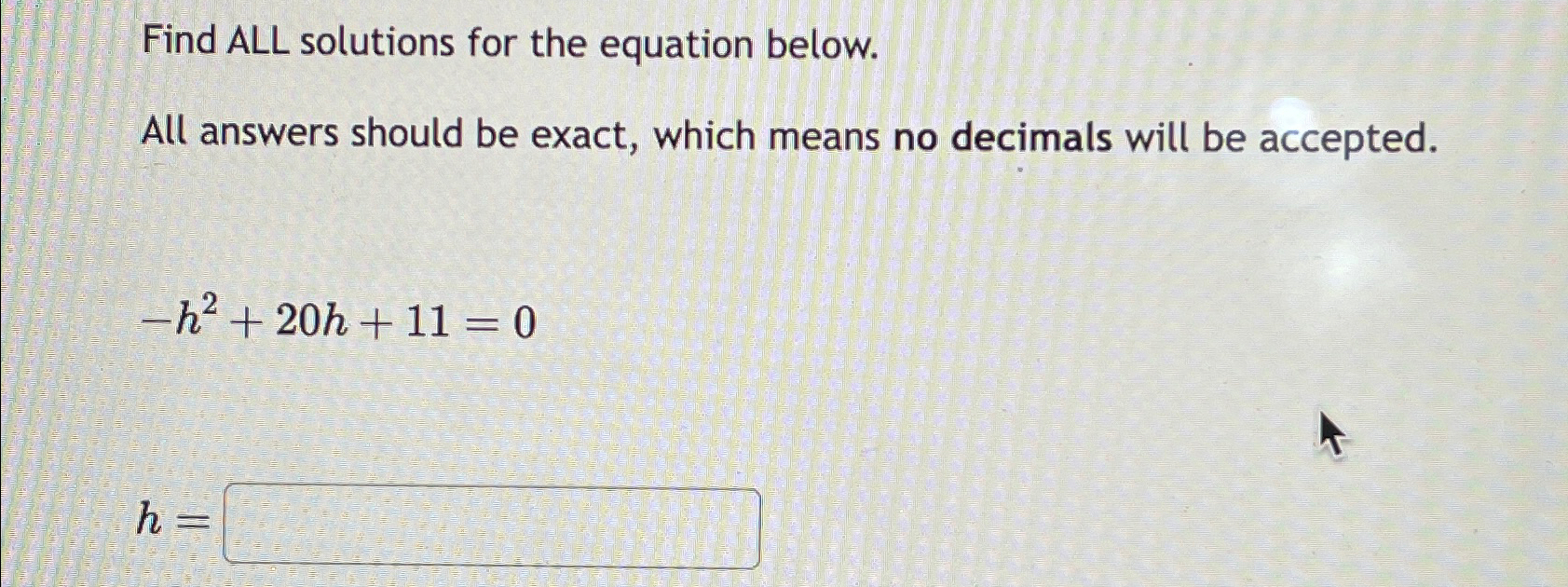 Solved Find ALL solutions for the equation below.All answers | Chegg.com