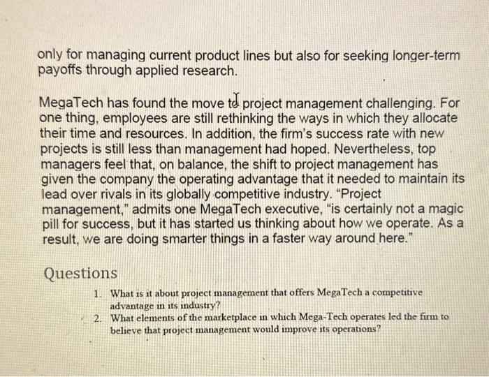 Solved CASE STUDY 1.1 MegaTech, Inc. MegaTech, Inc. designs | Chegg.com