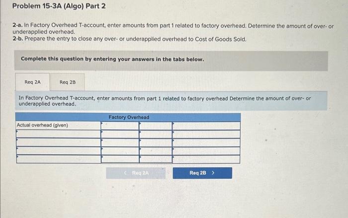 Solved Problem 15-3A (Algo) Computing and recording job | Chegg.com