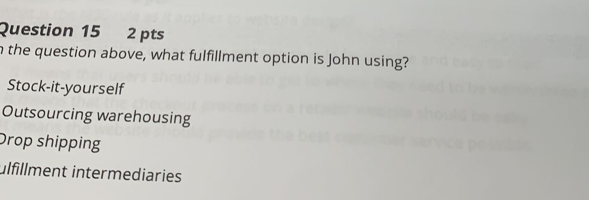 Solved Question 152 ptsthe question above, what fulfillment | Chegg.com Solved Question 152 ptsthe question above, what fulfillment | Chegg.com