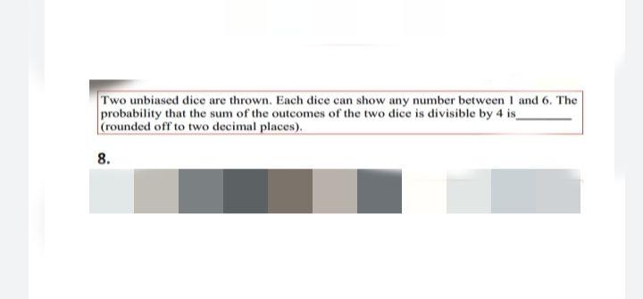 Solved Two unbiased dice are thrown. Each dice can show any | Chegg.com