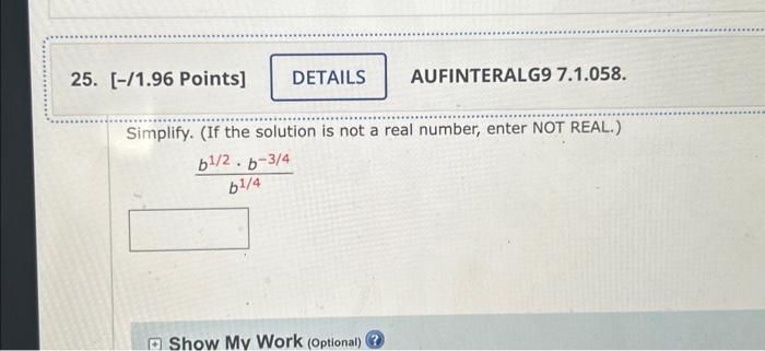 Solved Simplify. (If the solution is not a real number, | Chegg.com