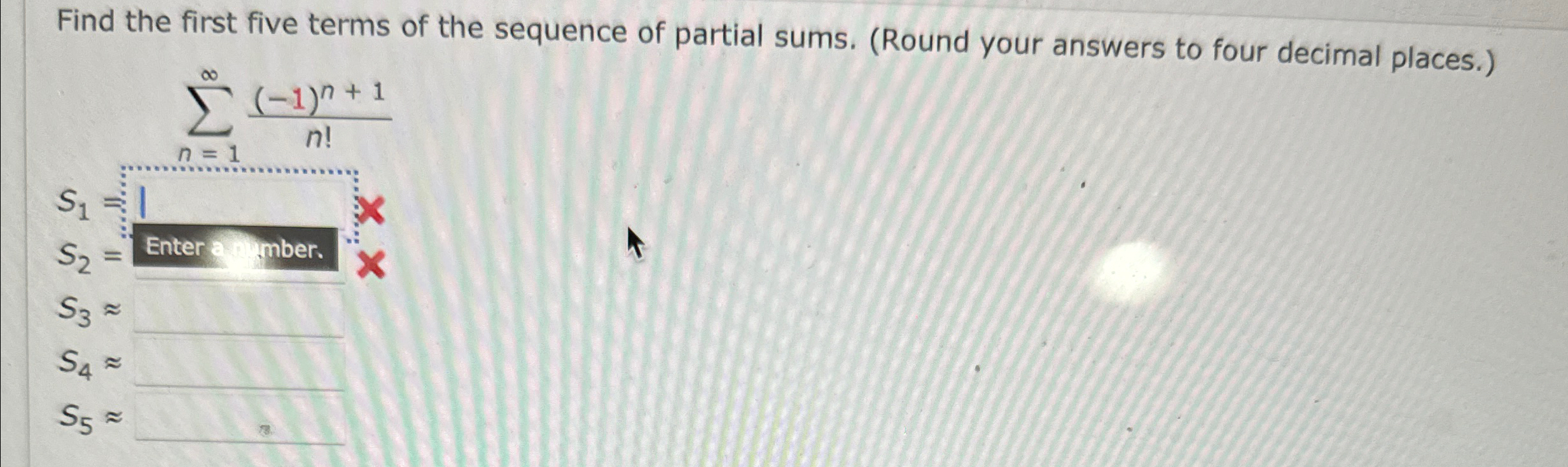 Solved Find the first five terms of the sequence of partial | Chegg.com