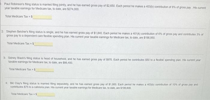 Solved Paul Robinson's filing status is married filing | Chegg.com