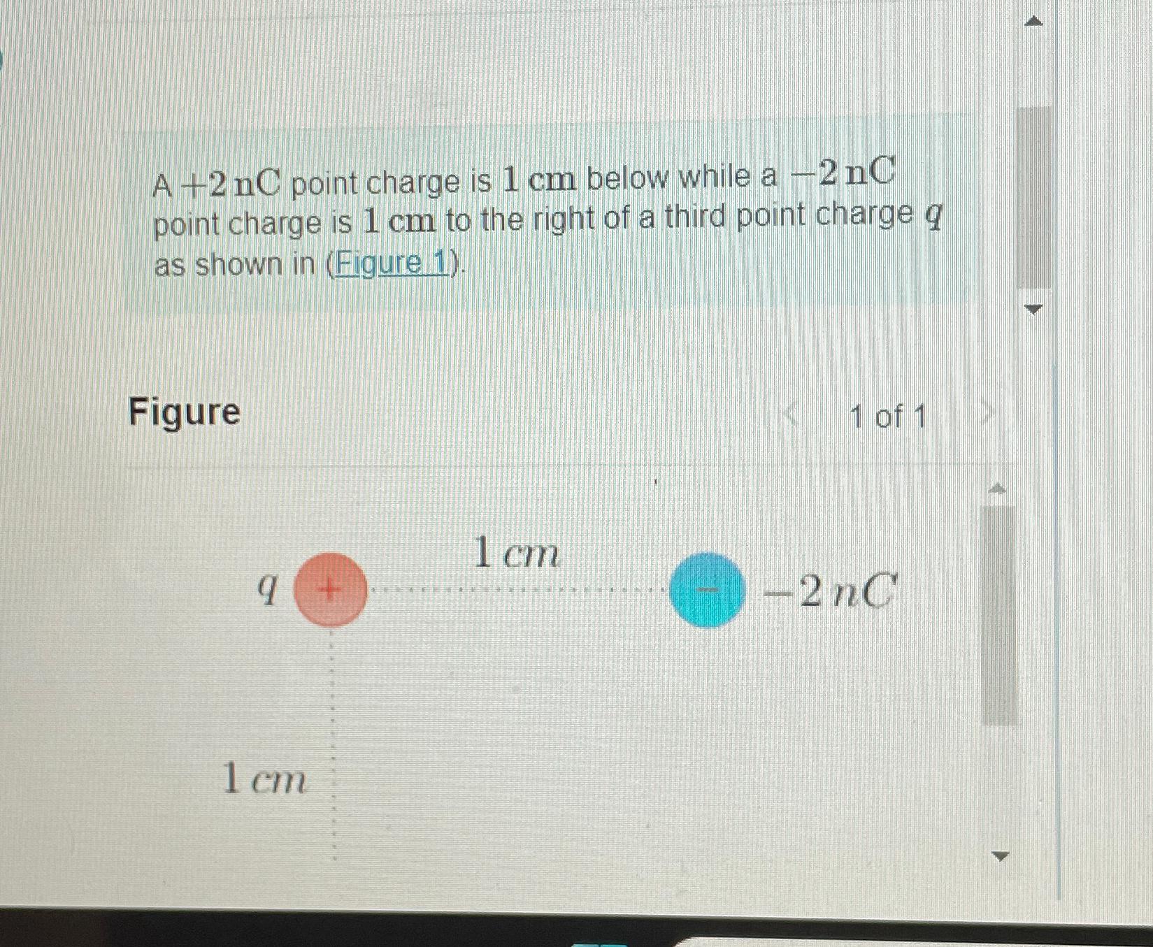 A +2nC point charge is 1cm below while a -2nC point | Chegg.com