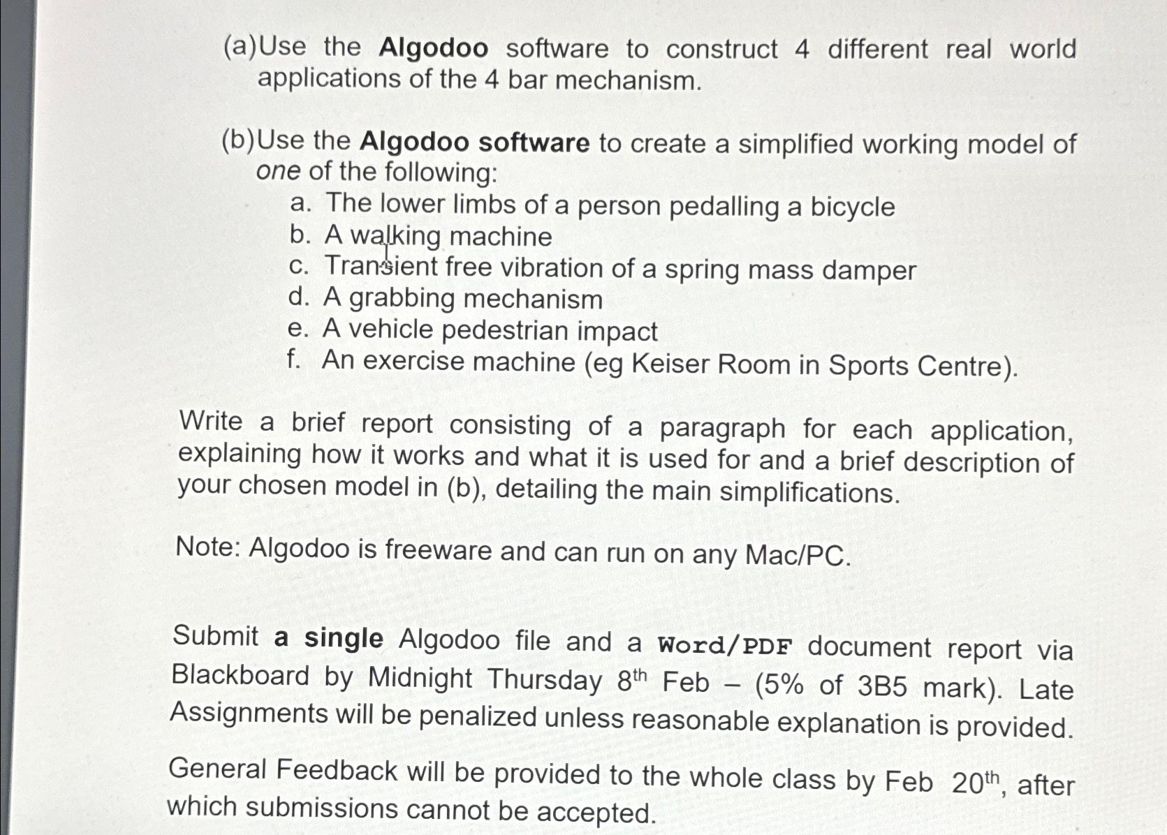 Solved (a)Use the Algodoo software to construct 4 ﻿different | Chegg.com