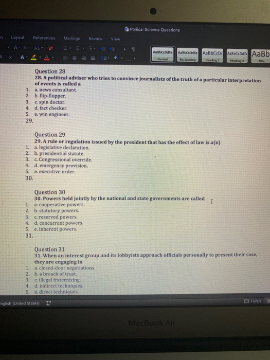 Layout References Mailings Review View A A As E E