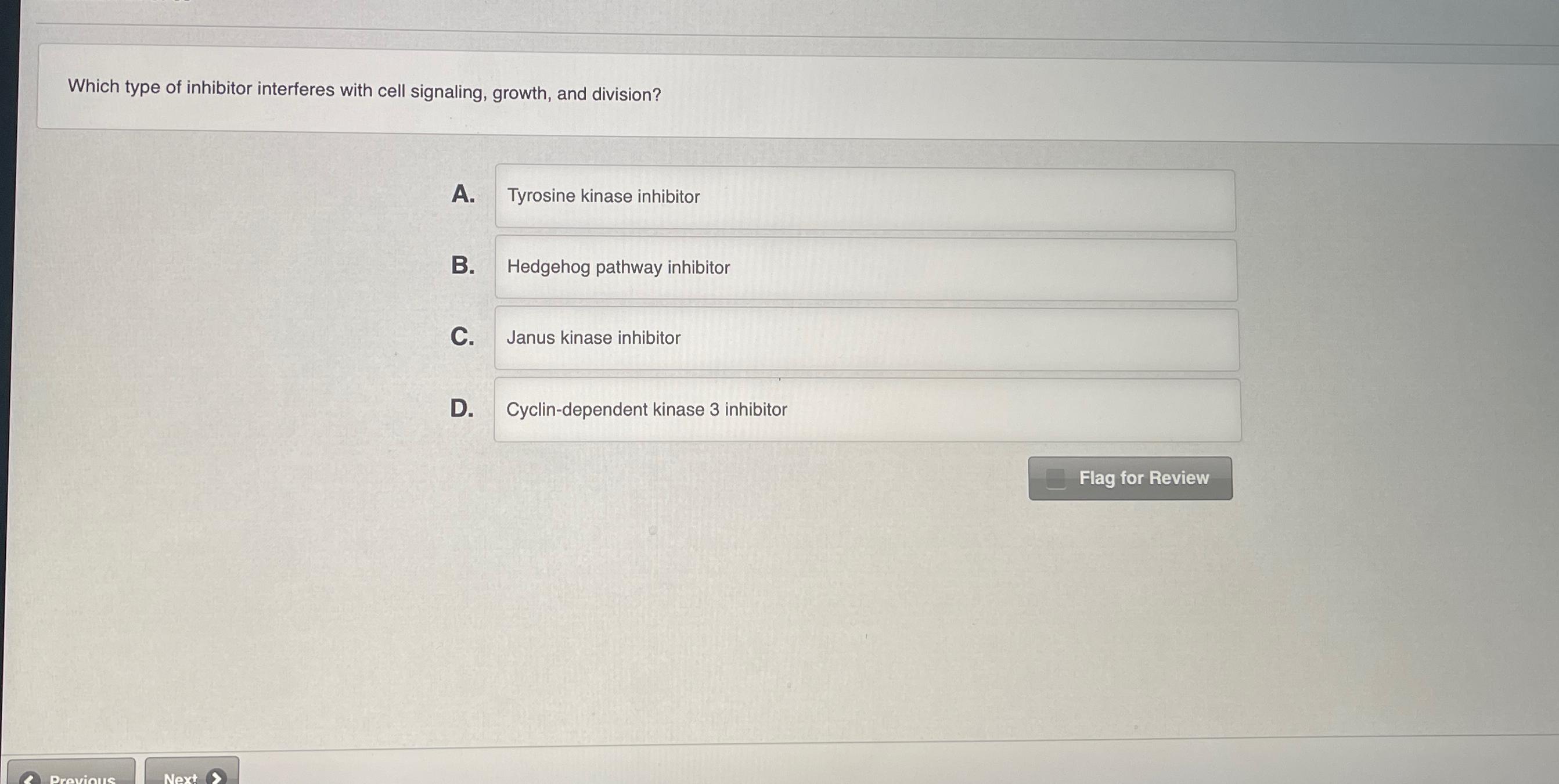 Solved Which type of inhibitor interferes with cell | Chegg.com