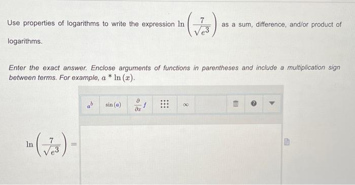 Solved Use properties of logarithms to write the expression | Chegg.com