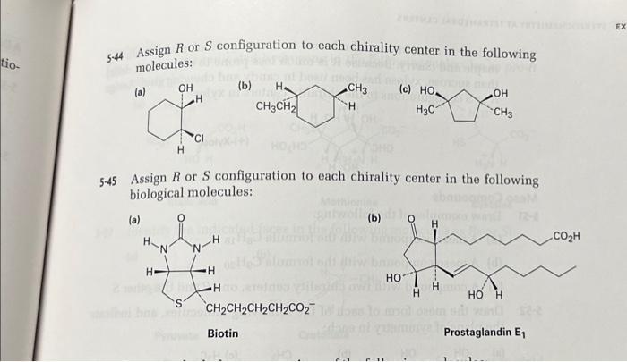 Solved 5.44 Assign R or S configuration to each chirality | Chegg.com