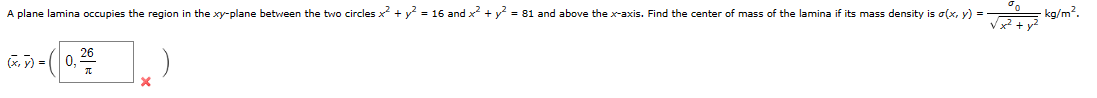 Solved A plane lamina occupies the region in the xy-plane | Chegg.com