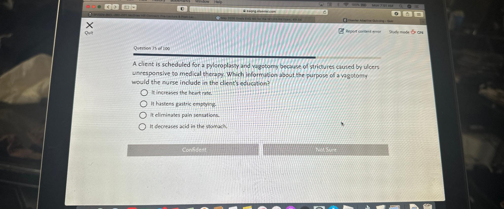 Solved QuitReport content errorStudy mode B ﻿ONQuestion 75 | Chegg.com
